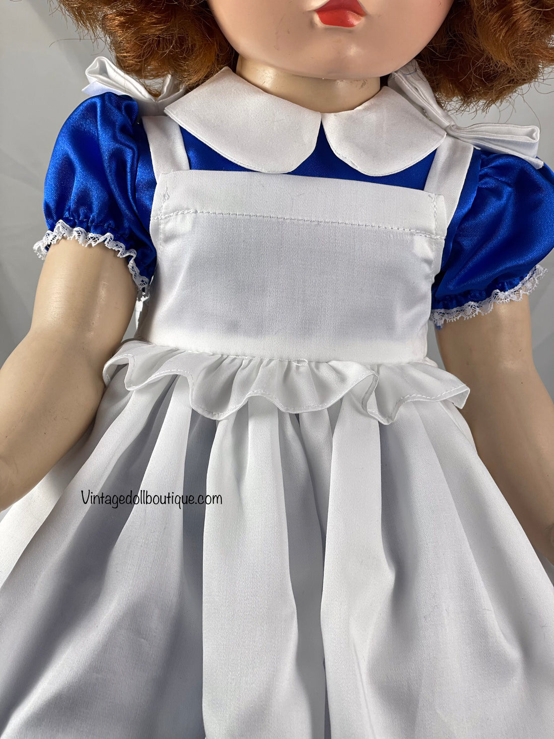 White sateen pinafore for 24” Madame Alexander Binnie or Winnie doll ...