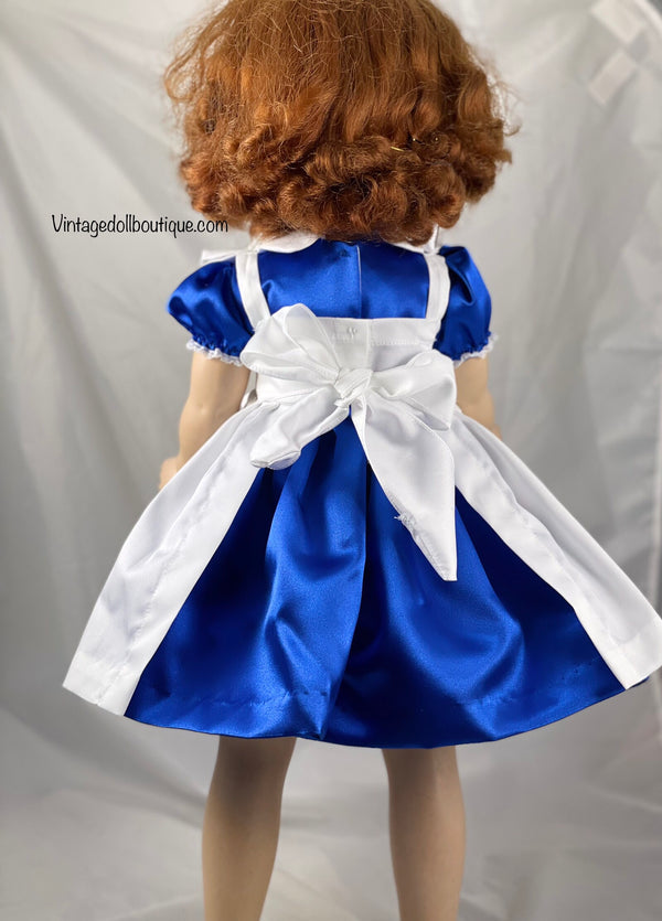 White sateen pinafore for 24” Madame Alexander Binnie or Winnie doll ...